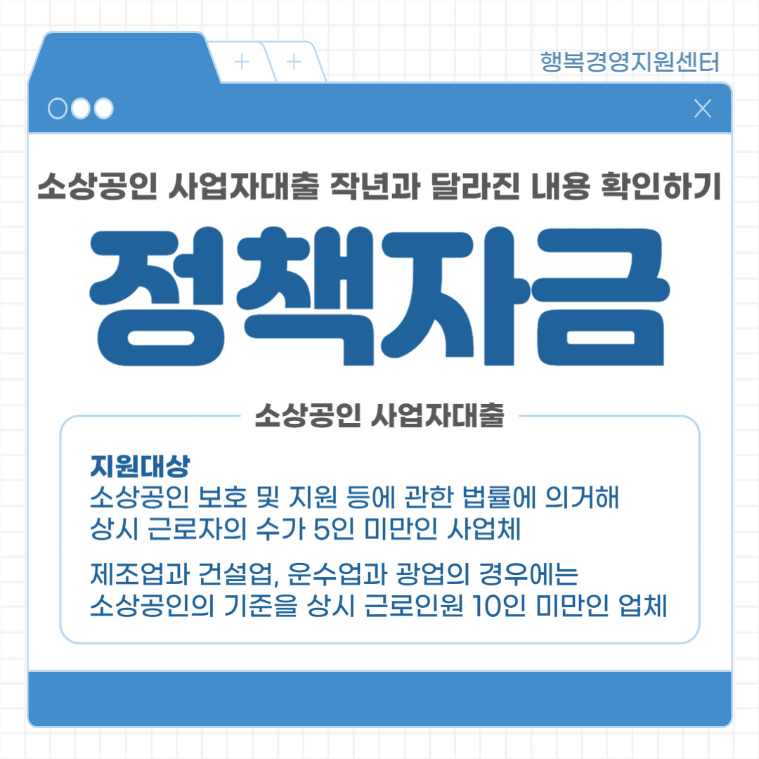소상공인 사업자대출 작년과 달라진 내용 확인하기