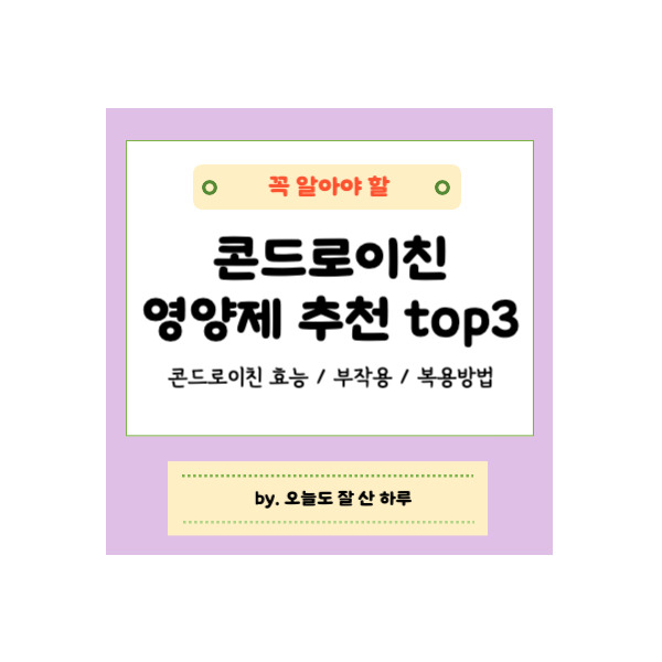 콘드로이친 영양제 추천 Top 3 콘드로이친 효능과 부작용 글루코사민 완벽 정리