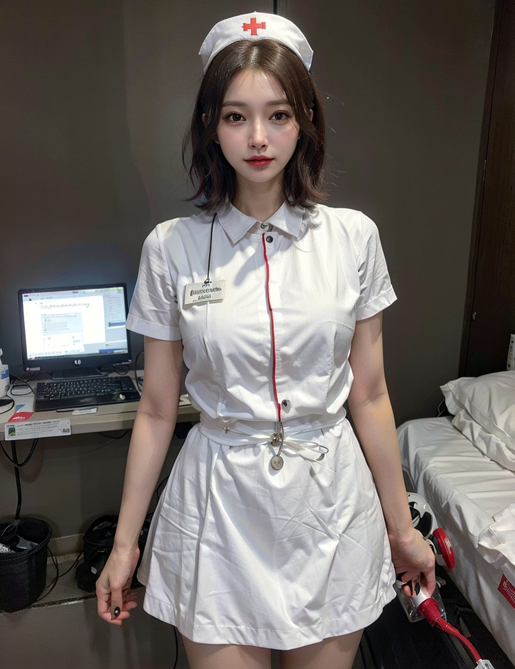 Ai로 옛날 간호사 코스프레한 그리기 만들기