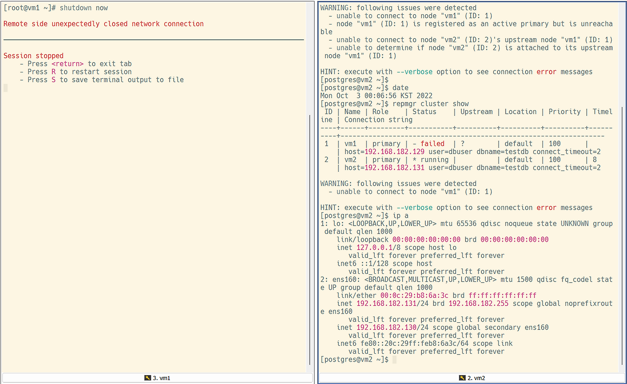 [PostgreSQL] repmgr을 이용한 DB 이중화 구성하기_3, VIP