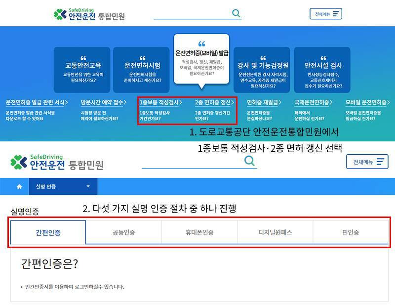 운전면허 적성검사 갱신 인터넷 신청방법온라인 준비물
