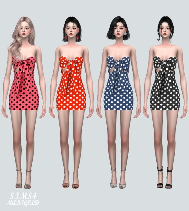 [Sims4 CC] T 54 tube top Mini Dress_T 54 튜브톱 미니 드레스_여자 의상