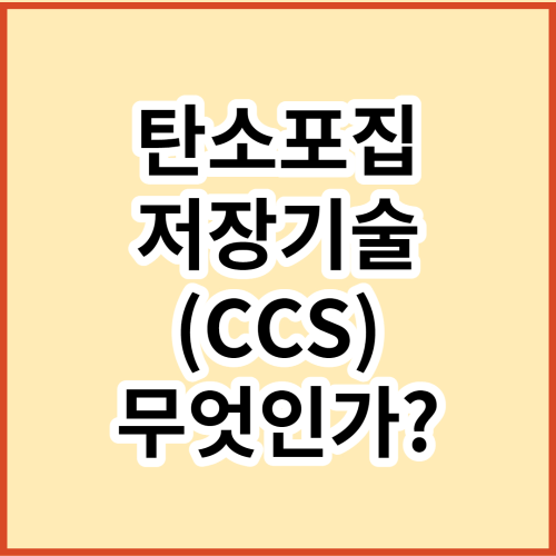 인류의 100년을 책임지는 탄소포집 및 저장기술ccs