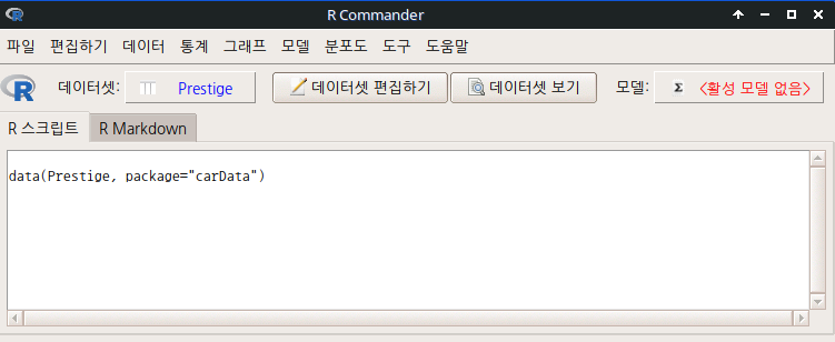 Active data set :: Rcmdr.kr: An R Commander User in Korea