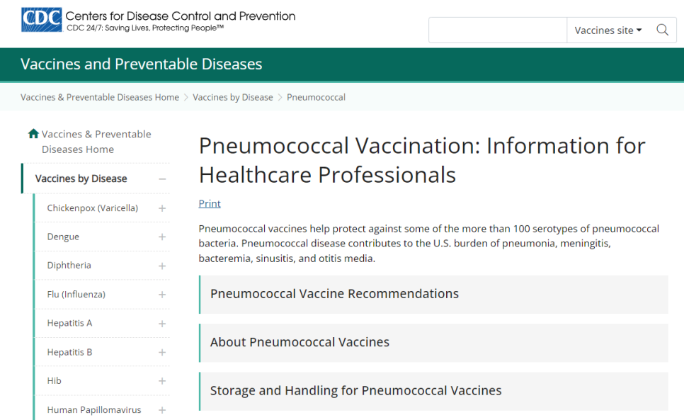 [PCV15, PCV20] 성인 폐렴구균백신에 대한 새로운 권고, 2022