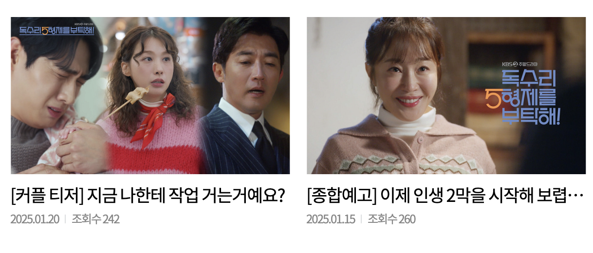 독수리 오형제를 부탁해 등장인물 관계도 줄거리 회차정보 총정리