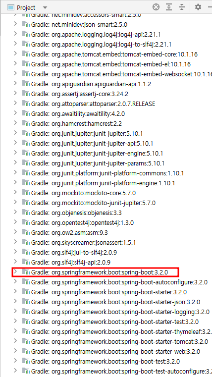 [IntelliJ] 인텔리제이에서 spring boot 버전 확인하는 방법 - 어제 오늘 내일