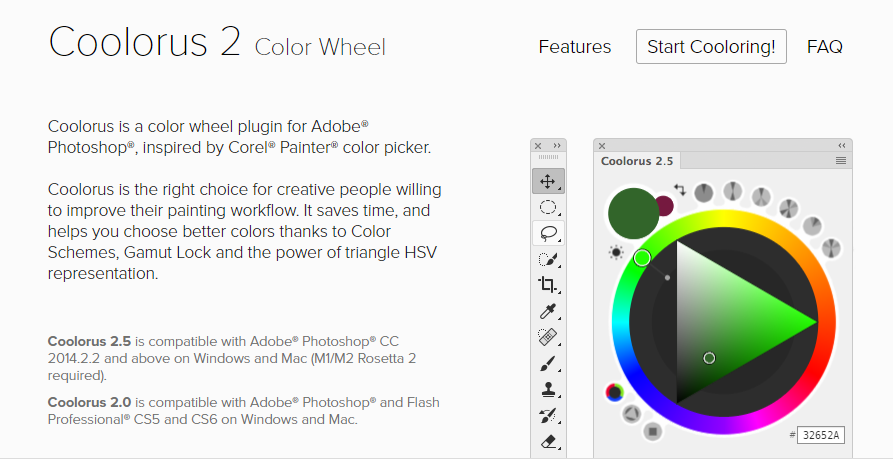 Coolorus 2 컬러스 기능 설명, 사용법 - 포토샵 컬러휠 Add-On