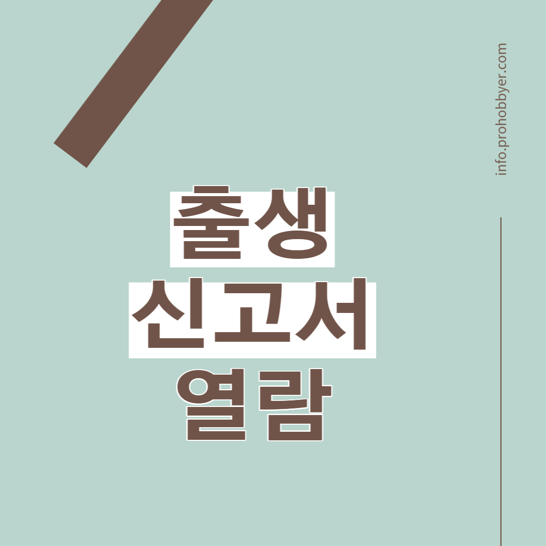출생신고서 열람하는 방법 알아보기