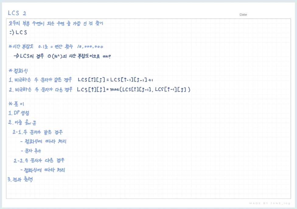 [Python/BOJ] 9252. LCS 2 — Oneul