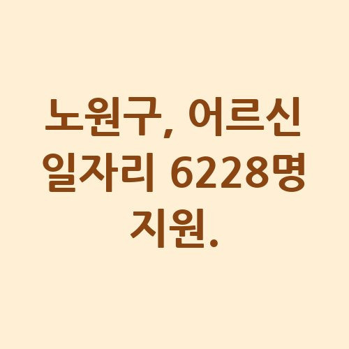 2025 노원구 노인 일자리 신청방법 자격 대상 이코노미 뉴스