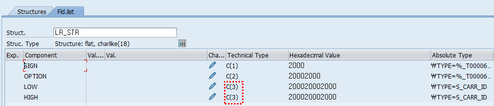 SAP ABAP RANGE 변수 문법