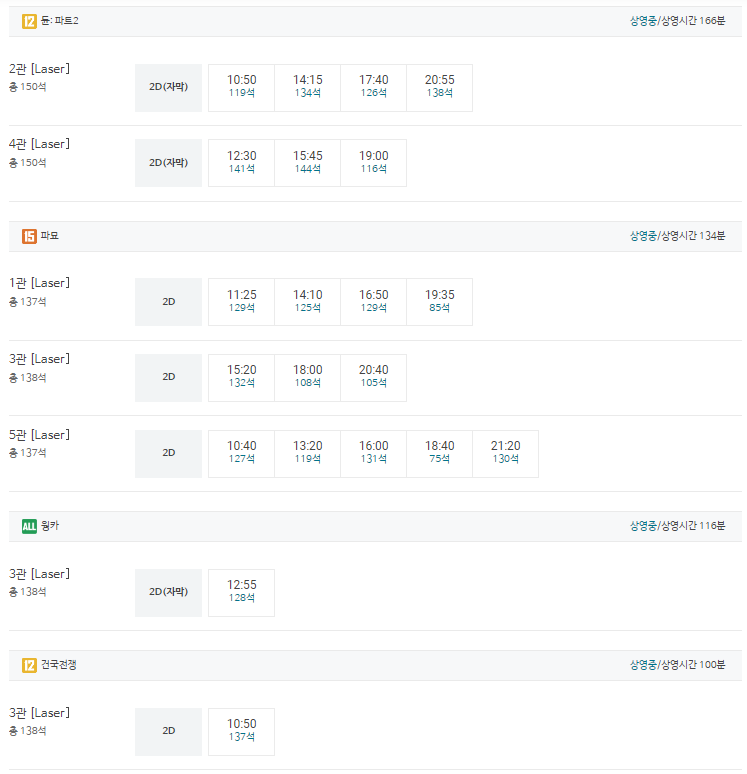 김포한강신도시 메가박스 위치 상영시간표 주차 요금 영화 예매 취소