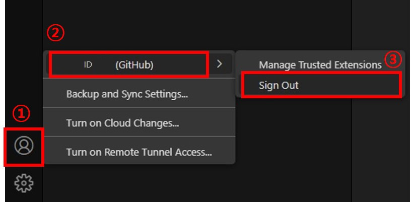 [VSCode] git logout