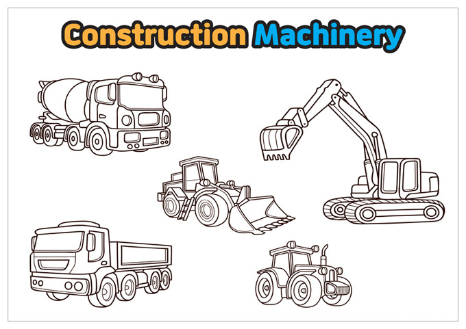 Kids Construction Heavy Equipment Coloring Book Free Download