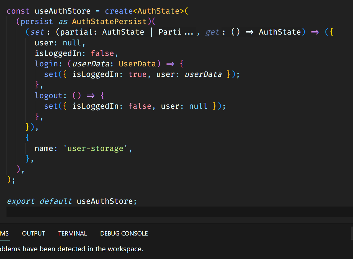 zustand persist에 타입 제공하기