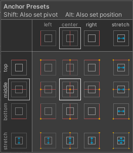 Unity [팁] anchor pivot과 transform 한번에 리셋하기.