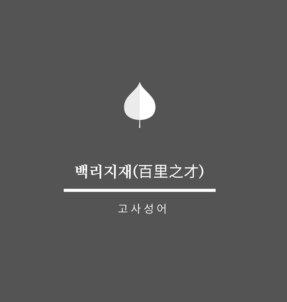 백리지재百里之才 뜻 의미 유래 그리고 실생활 사용 사례 예문