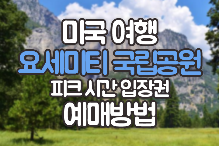 2022년 미국 요세미티 국립공원 피크 시간 입장권 예약 방법