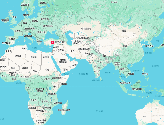 터키 튀르키예 위치 지도와 1인당 GDP 국민소득 순위