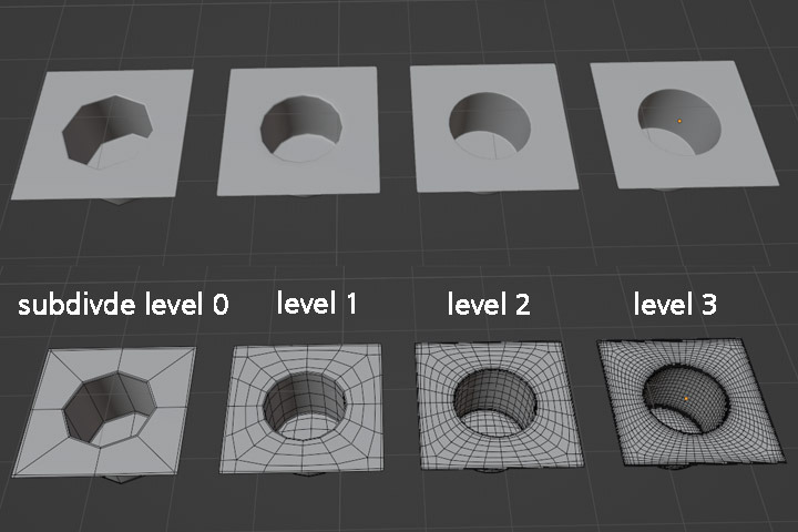 [blender modeling] 01. subdivide modifier 사용하기 (3)