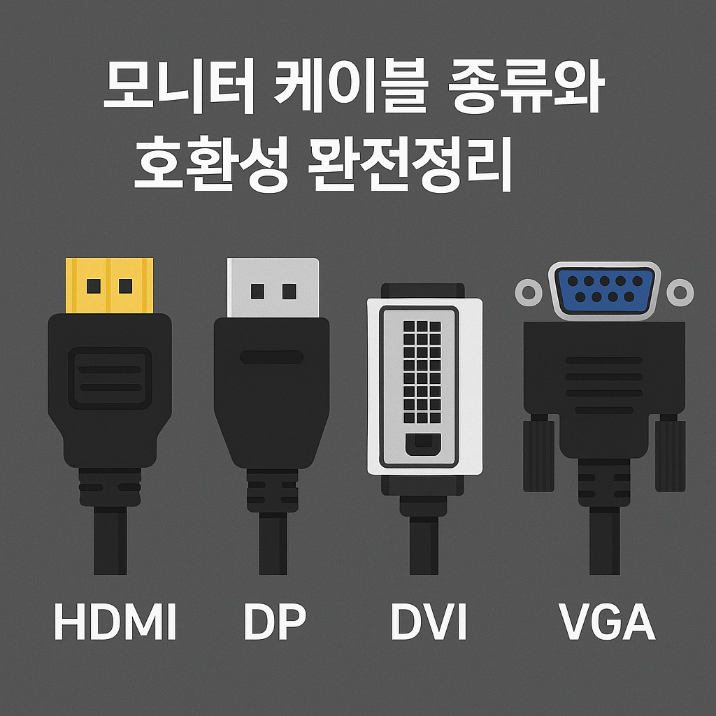 모니터 케이블 종류와 호환성 완전정리 Hdmi Dp Dvi Vga 차이점과 선택 기준
