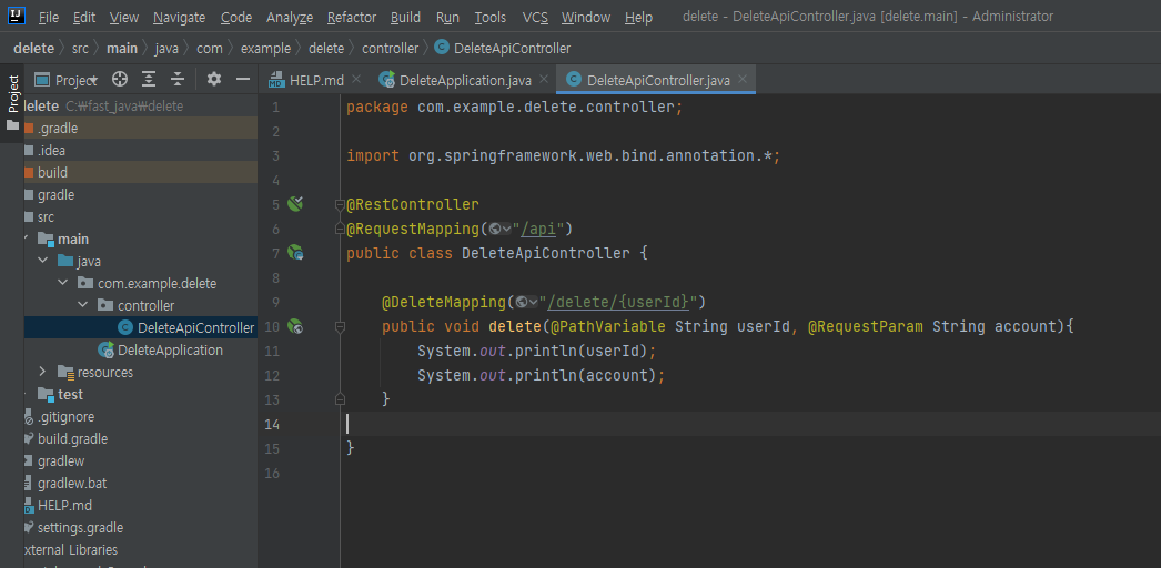 [spring boot] DELETE API 방식