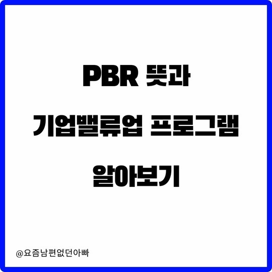 저pbr 뜻과 기업 밸류업 프로그램 알아보기