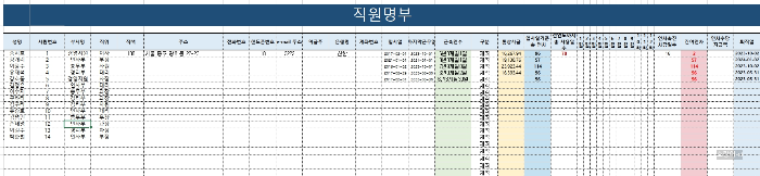 문서서류xlsx 입사일 기준 연차관리대장 양식 무료 다운 엑셀 자동화