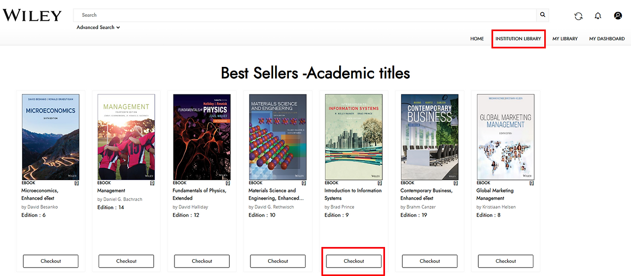 Wiley 출판사 대학 교재 이용하기