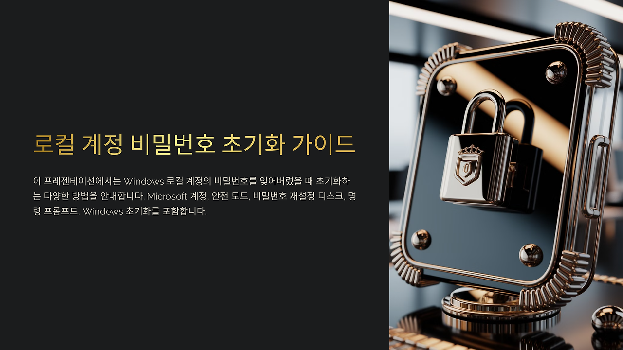 윈도우 10 비밀번호 분실 시 해결 방법