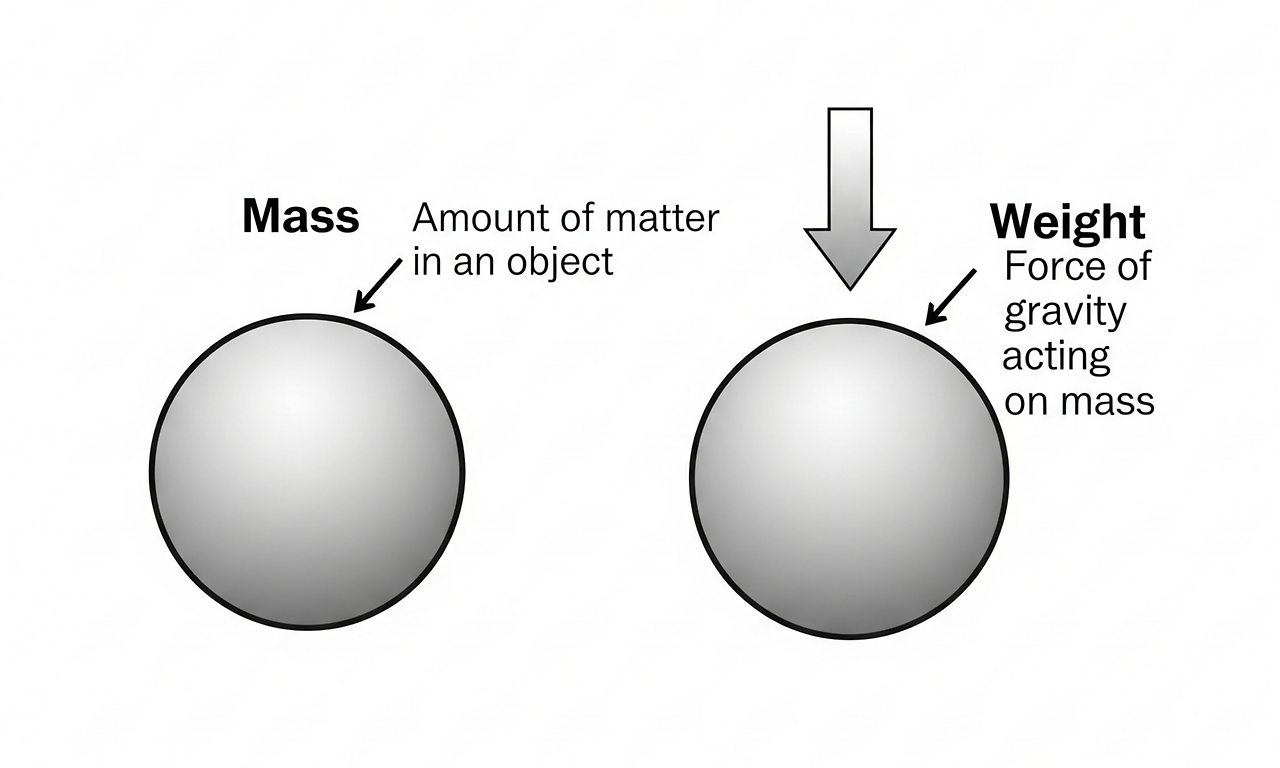 중량과 질량의 차이(Difference between weight and mass)