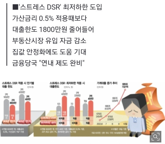스트레스 총부채원리금상환비율dsr 연내 도입 가계 대출한도 축소 예상