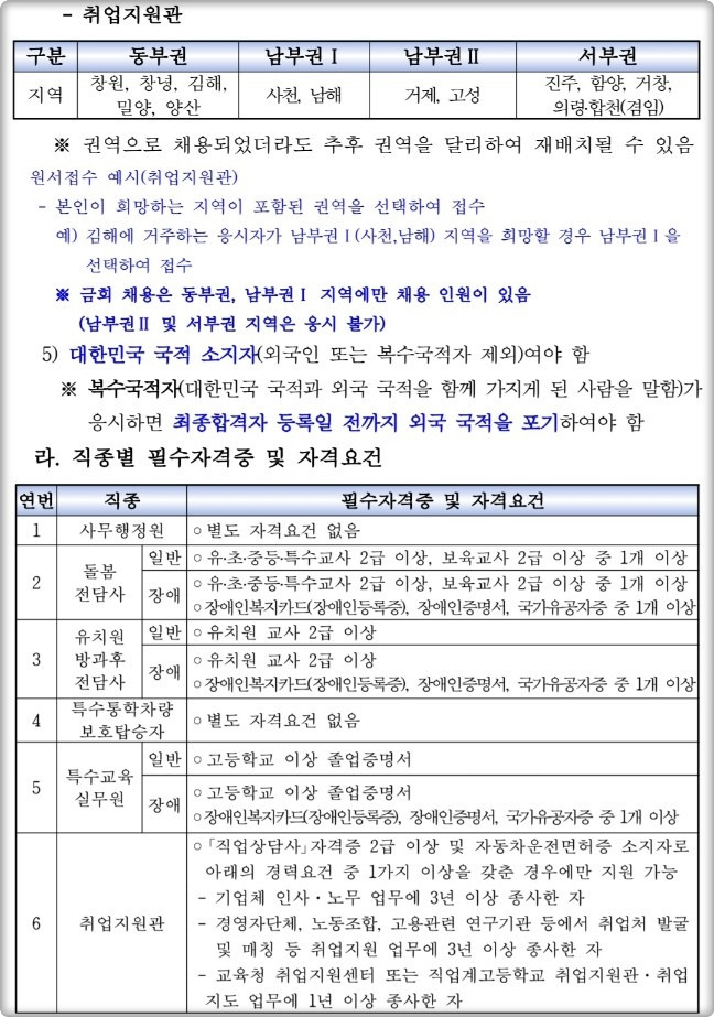 2025 경남 교육공무직 시험 채용공고 바로가기 경남교육청 교육공무직 333명 선발특수교육실무원 교육복지사