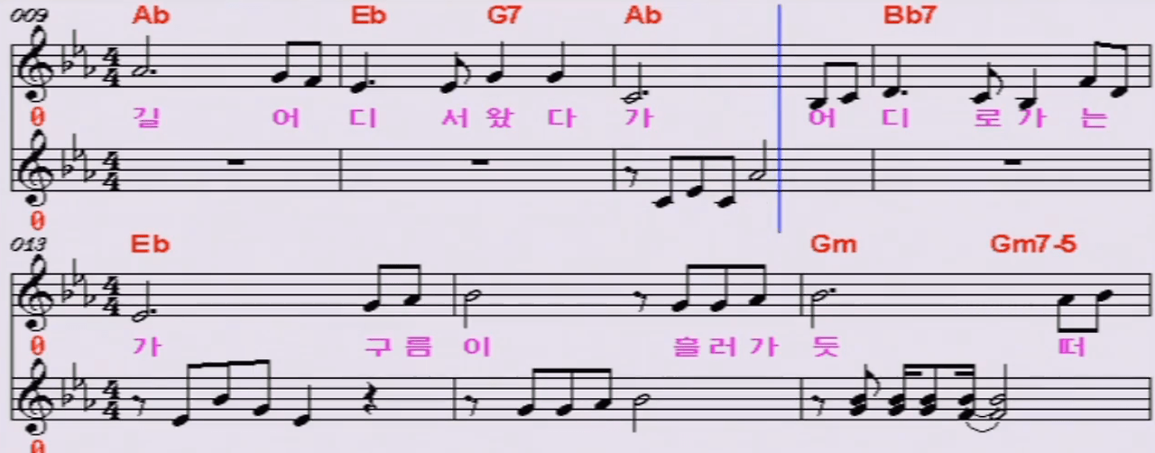 최희준 하숙생 가사노래 정보악보