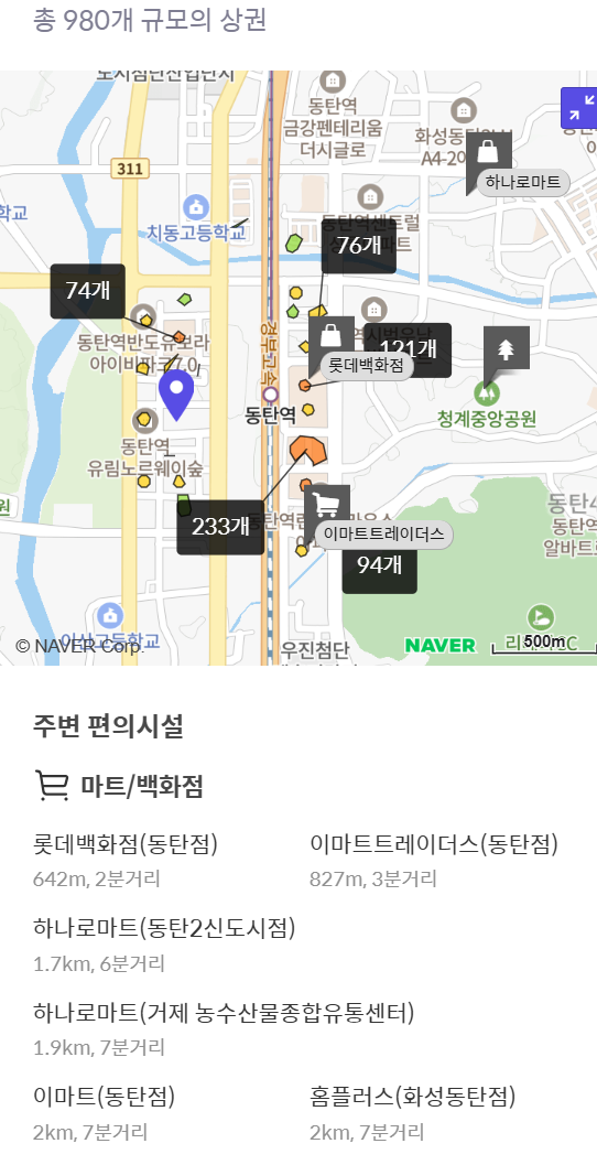 동탄역 주변인만큼 주변에 다양한 상권 및 편의시설이 있는데요