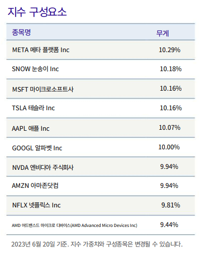 FNGU 구성 종목 및 소개 vs BULZ 비교