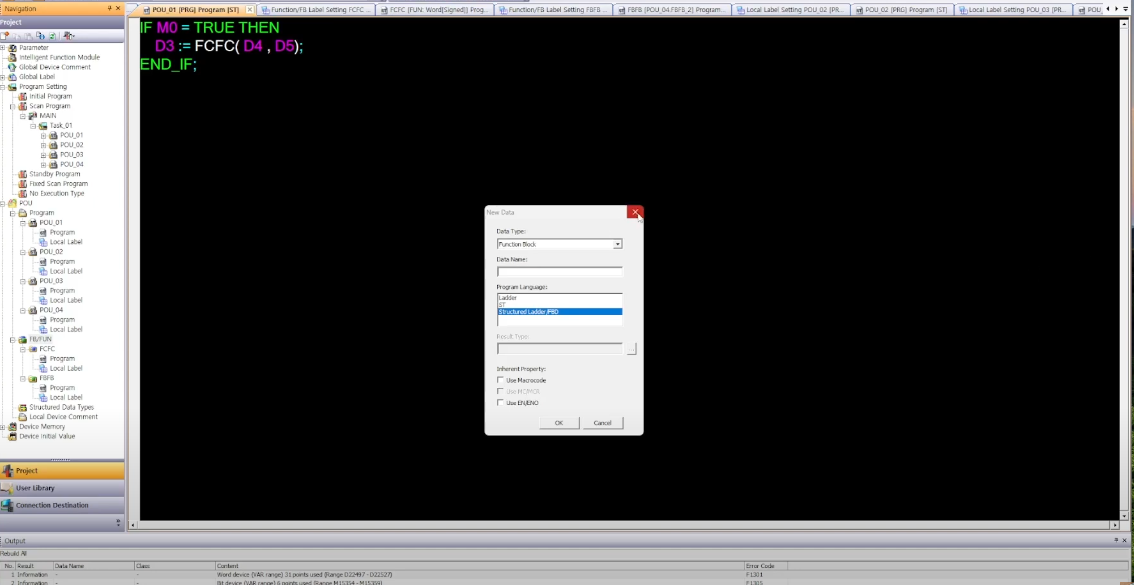 MELSEC Q 구조화 프로젝트 3부 FC/FB 만들기와 차이점 :: korean.plc.helper