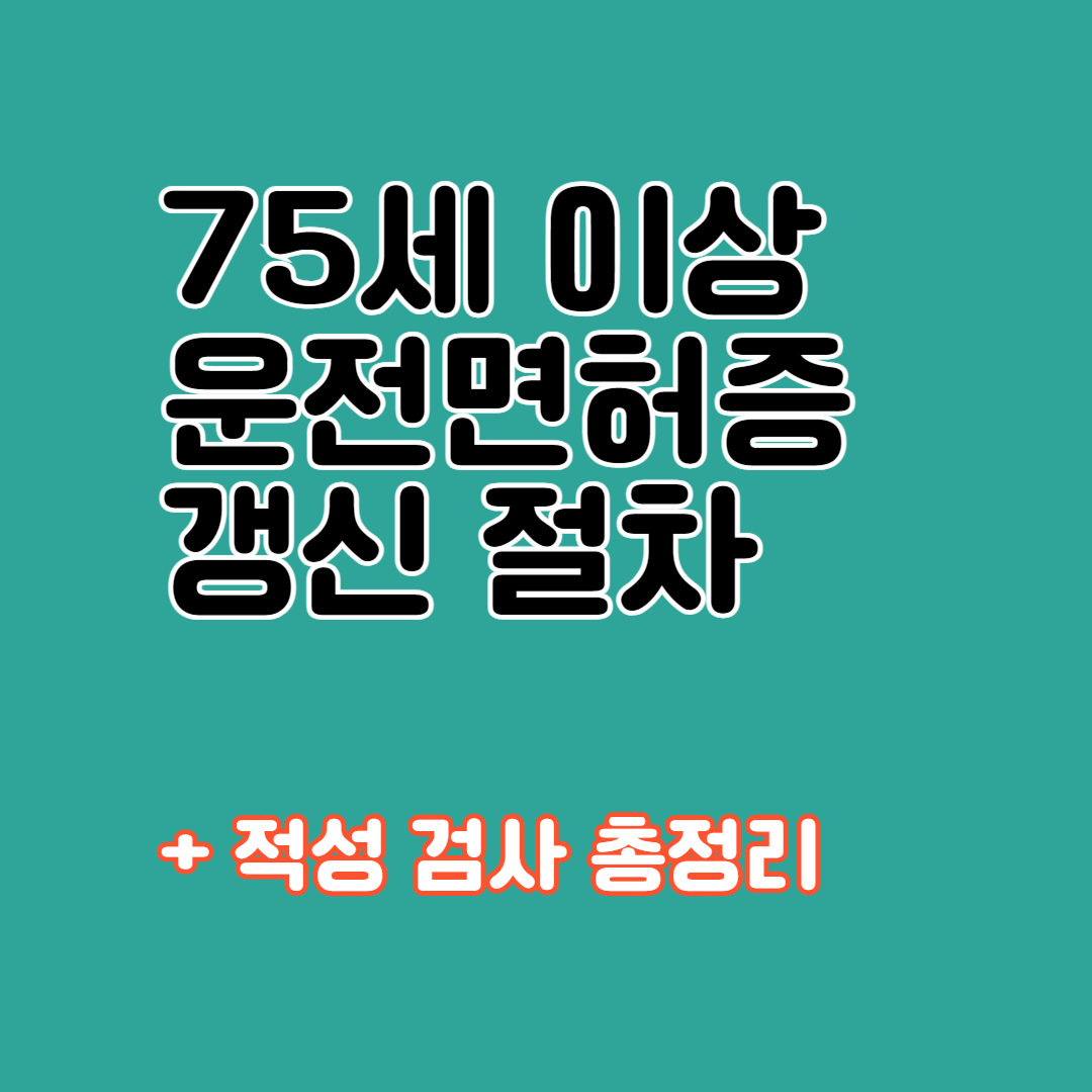 75세 이상자 운전면허증 갱신 방법 적성검사 절차 총정리 중고차 시세조회