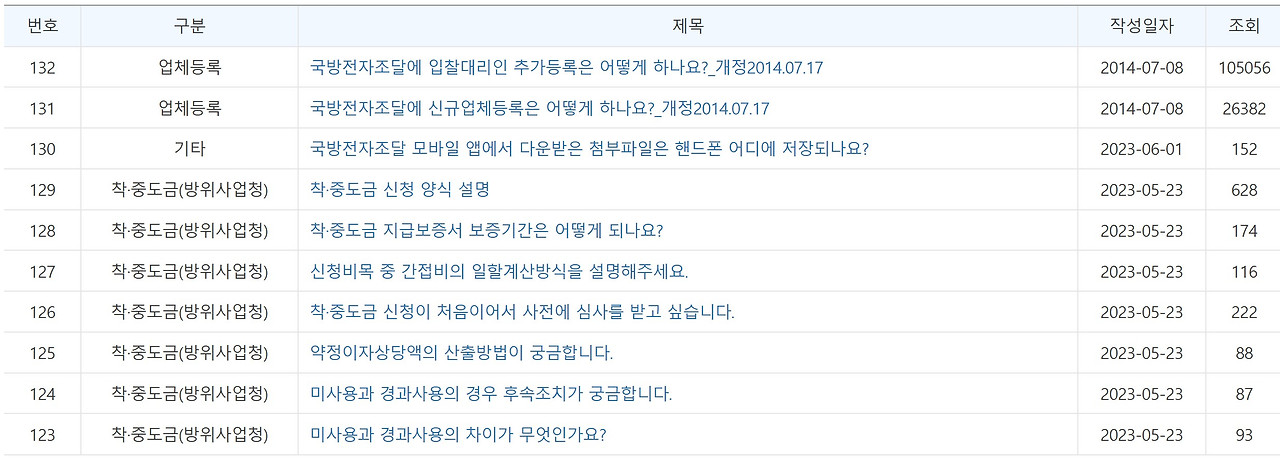 방위사업청 국방전자조달시스템 이용 방법 홈페이지 바로가기