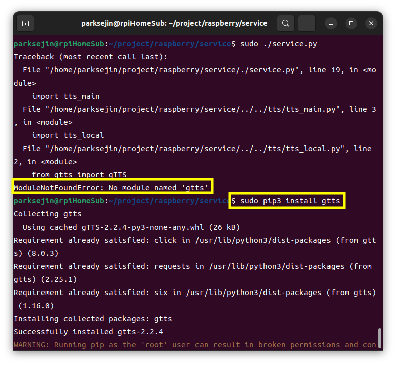 Modulenotfounderror No Module Named Gtts 해결 방법