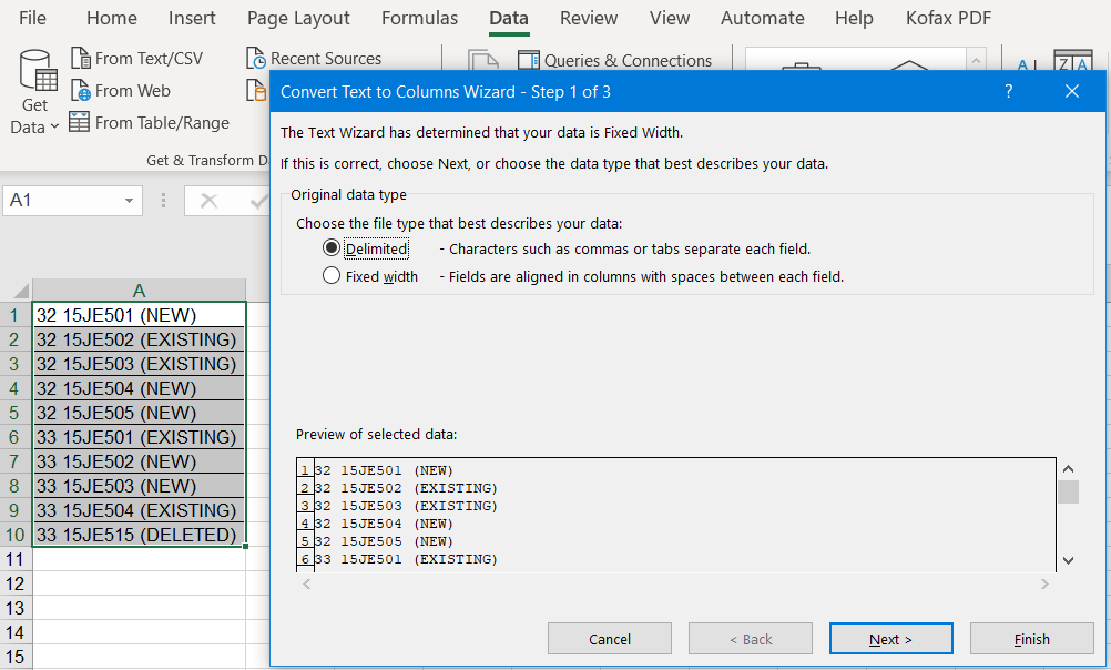 Excel Data Segregation