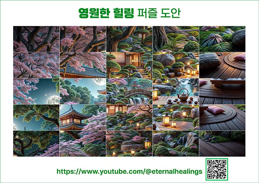 일본 정원 퍼즐 게임 도안 색칠공부도안 이미지 그림 프린트 무료다운 어르신 노인 유아 인지프로그램 치매예방