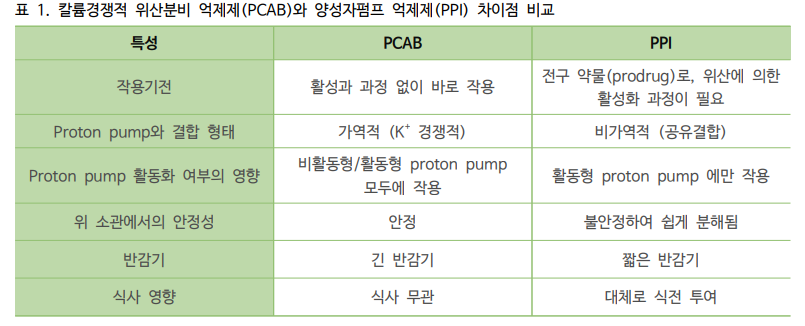 펙수클루정 40mg 위염 역류성식도염 효과 부작용 복용 시간 식전 Feat 케이캡정