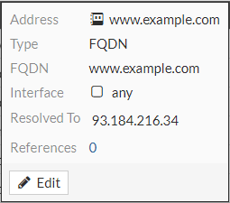 FQDN Object의 IP를 얻는 방법
