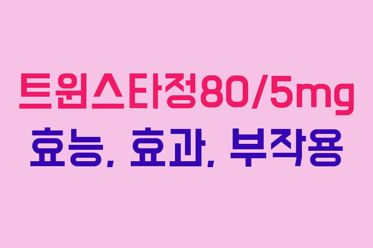 트윈스타정805mg 효능 효과 투여방법 부작용 주의사항 알아보기