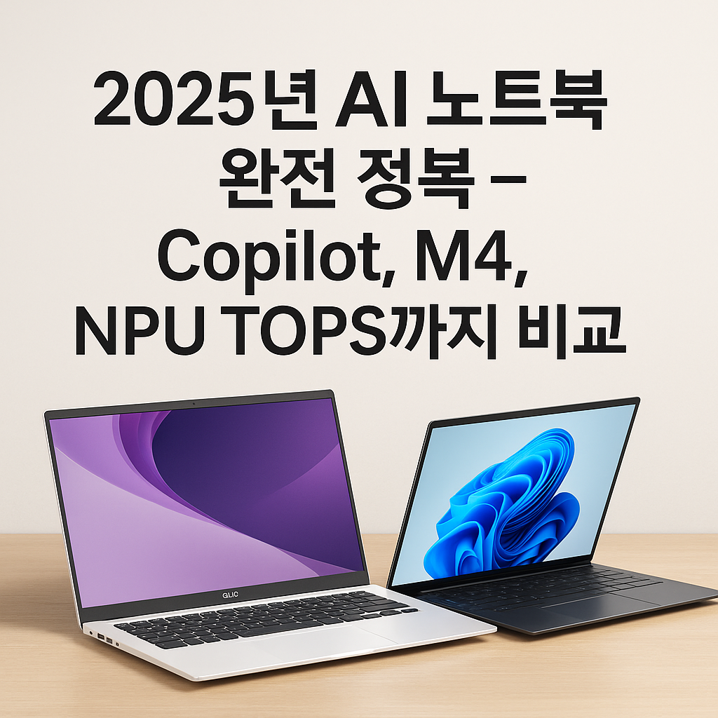 2025년 AI 노트북 완전 정복 – Copilot, M4, NPU TOPS까지 비교!