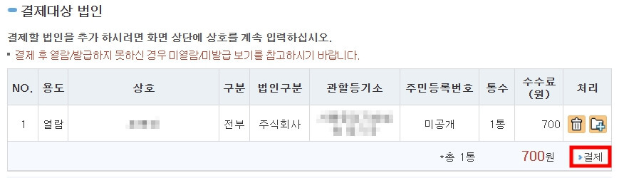 법인 등기부등본법인등기사항전부증명서 제출용 인터넷발급 및 열람 방법