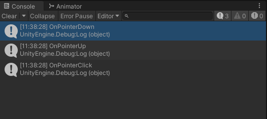 [Unity] 클릭/터치 인터페이스(IPointerClickHandler, IPointerDownHandler, IPointerUpHandler)