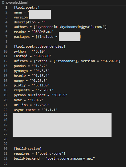 [python] 패키지 관리자 poetry의 pyproject.toml과 poetry.lock by bskyvision.com